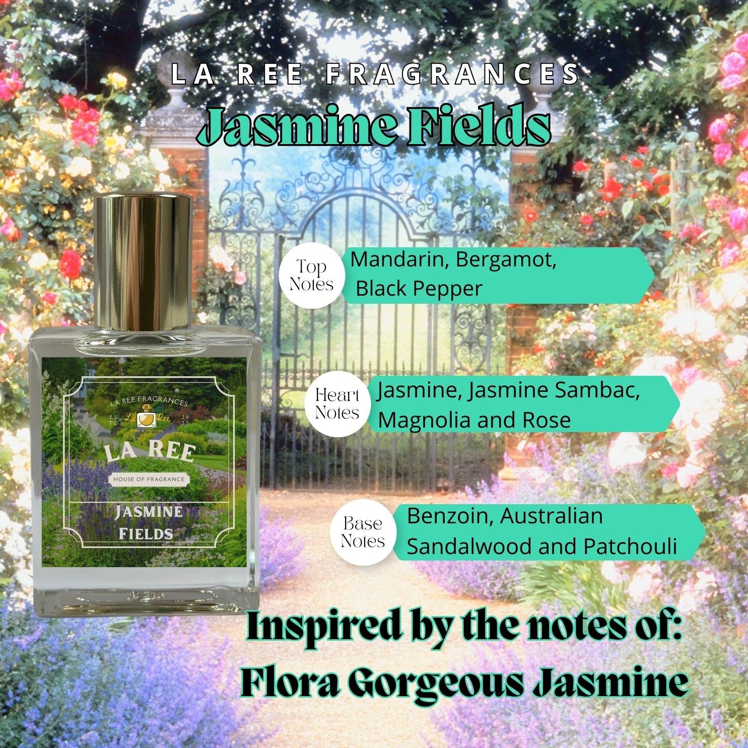 Jasmine Fields inspired by Flora Gorgeous Jasmine – La Ree Fragrances