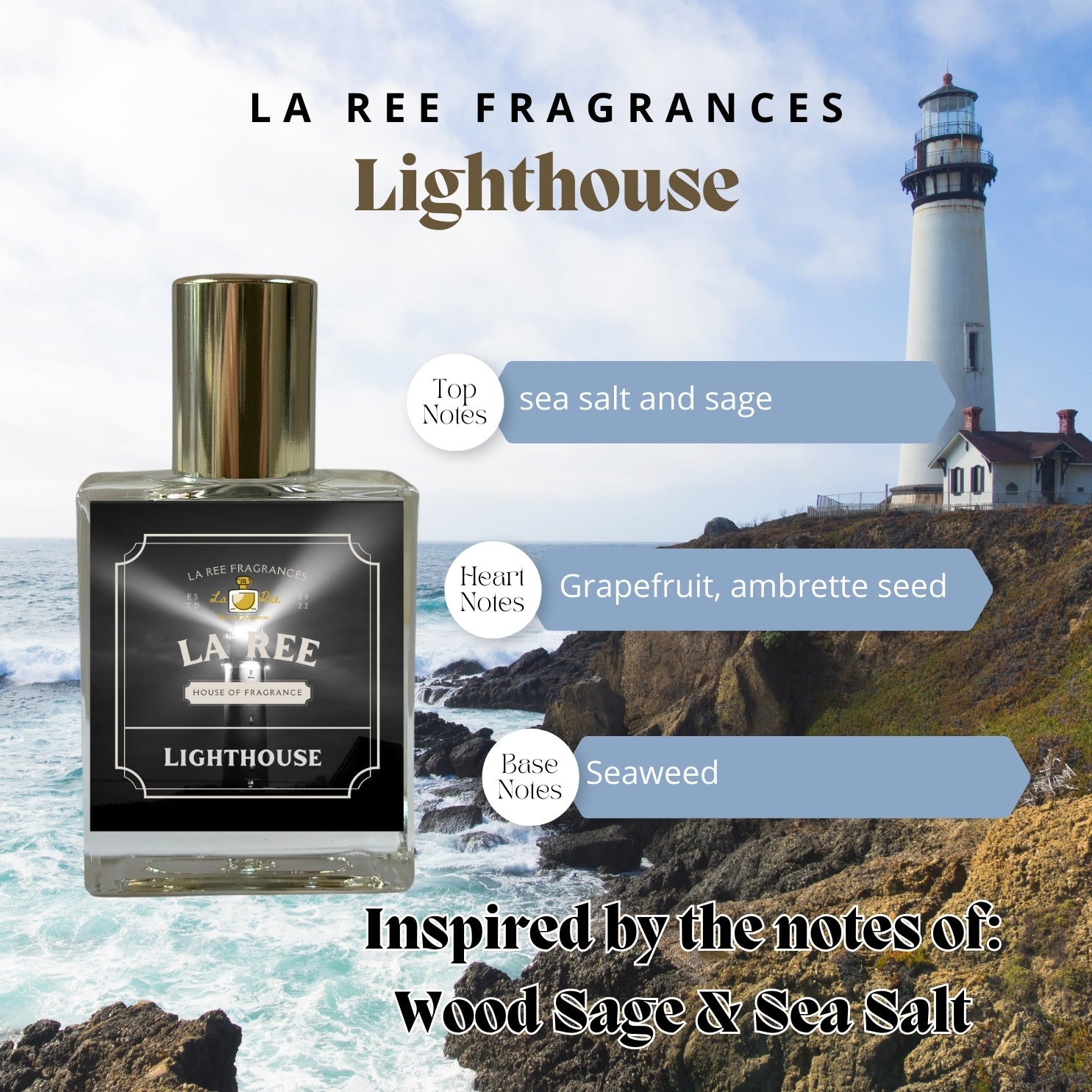 Lighthouse Inspired by Wood Sage & Sea Salt – La Ree Fragrances