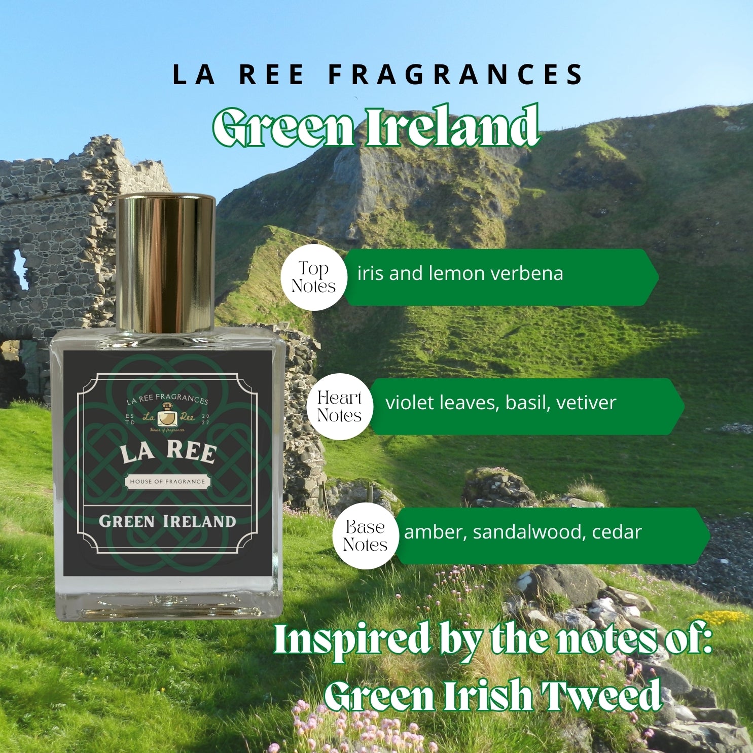 Green Ireland inspired by Green Irish Tweed – La Ree Fragrances